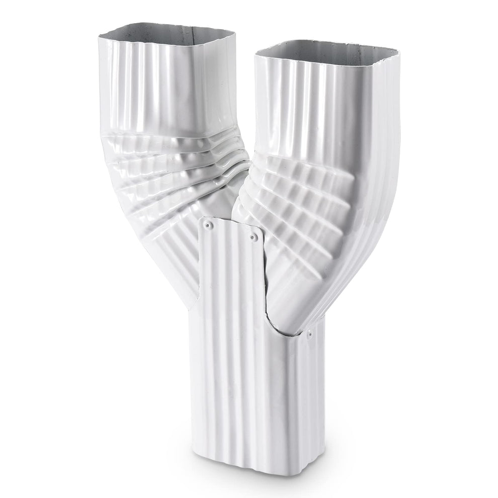 VYH Downspout Gutter Y Diverter 2x3, Low Gloss White，Y Downspout, Gutt ...